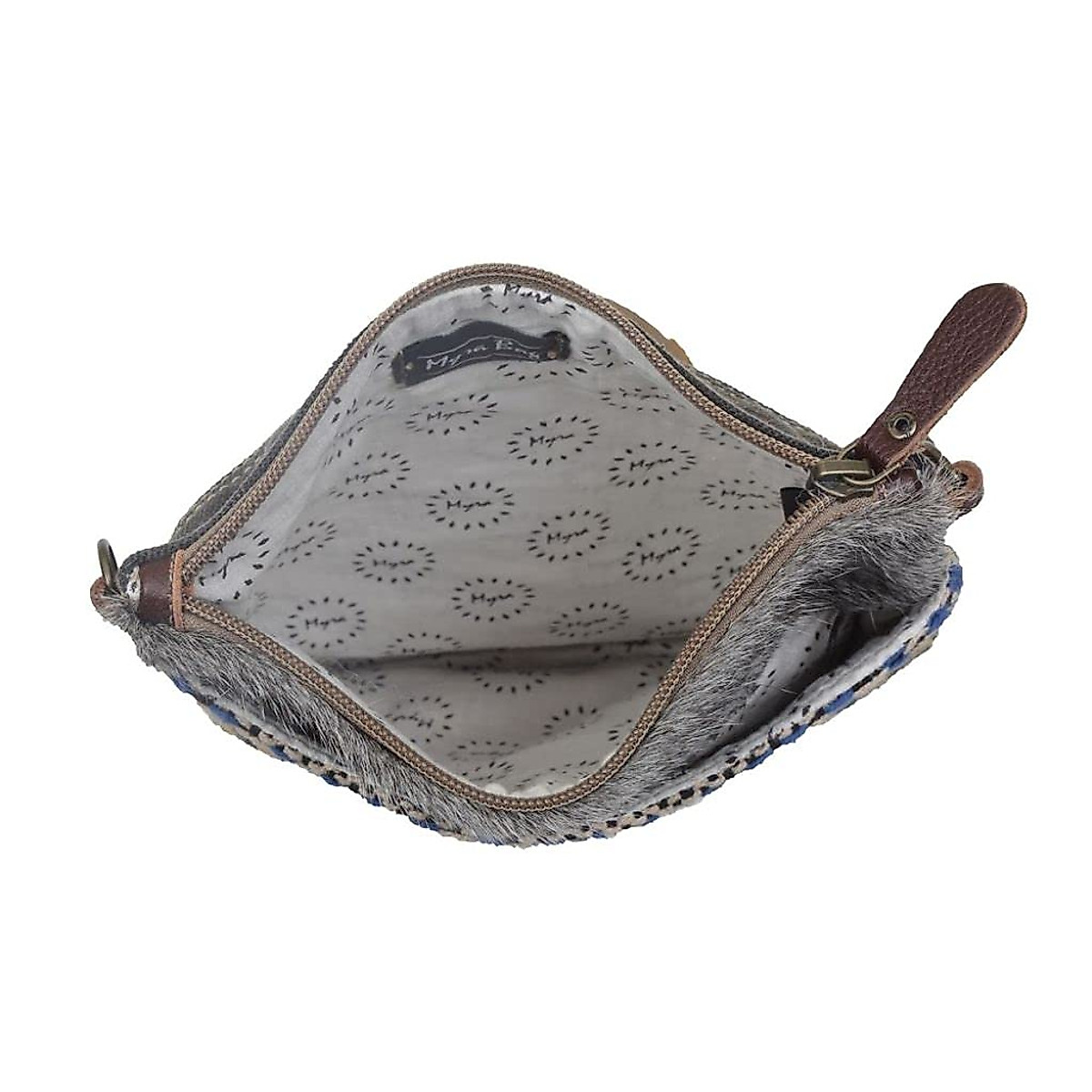 Myra Bag Simple Sober Small & Crossbody Bag Upcycled Cotton & Hair Leather S-2910