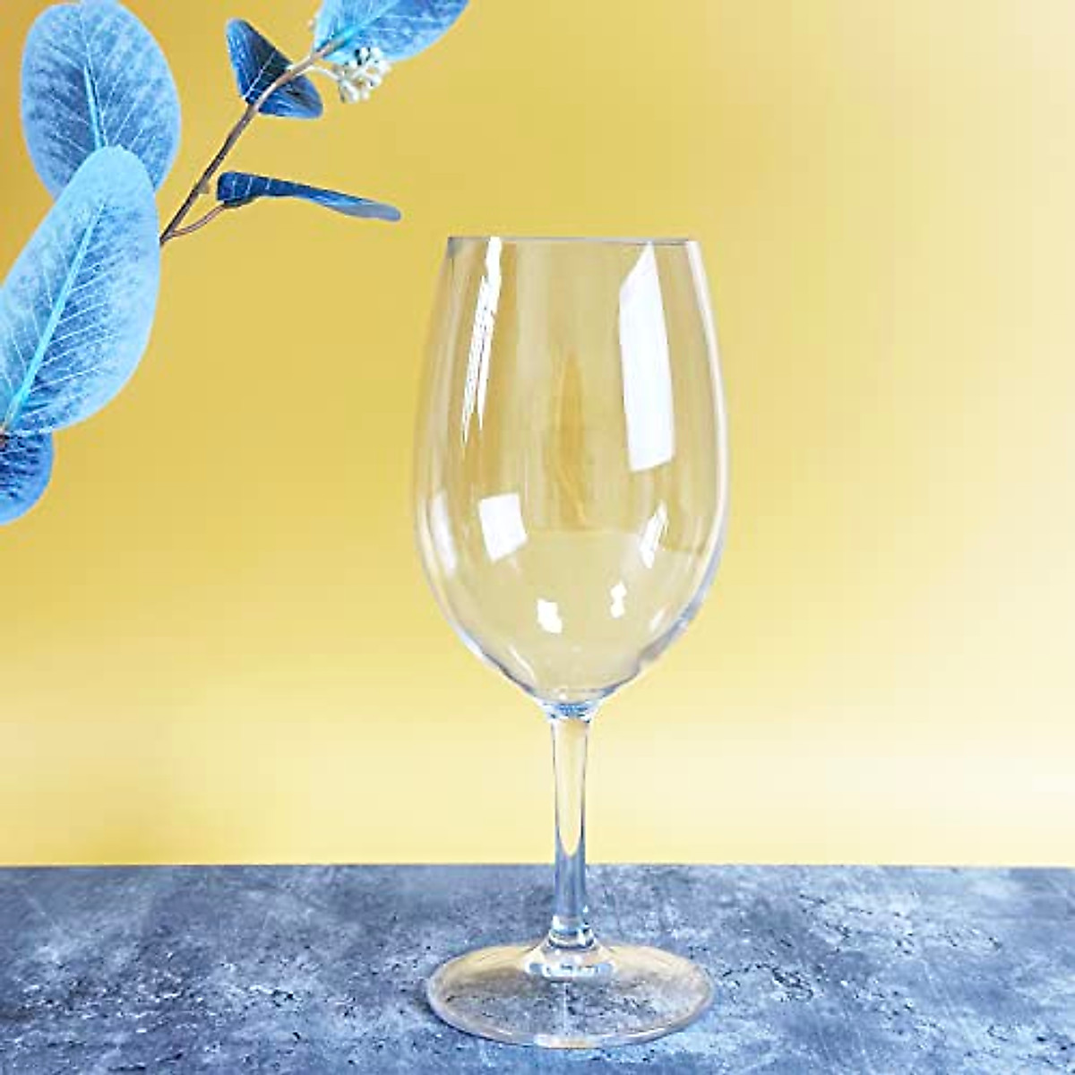 21-ounce Unbreakable Acrylic Wine Glasses Plastic Stem Wine Glasses, set of 6 - All Purpose, Red or White Wine Glass, Dishwasher Safe, BPA Free