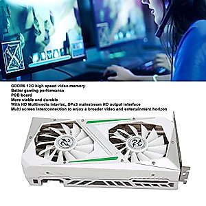 Dpofirs RTX3060 12GB Graphics Card for PC Gaming, 192bit GDDR6 Computer Graphics Card, 1320/9375MHz PC Gaming Video Card with HD, DPx3, Strong Cooling Fan for Desktop