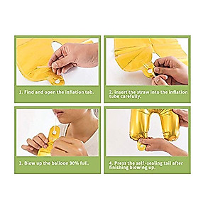 Wellin 16" Gold Foil Mylar Letter Balloons A-Z 26pcs Mega Pack, Aluminum Hanging Foil Film Alphabet Letter (A-Z (Pack of 26), gold)