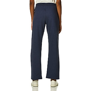 Hanes Women's EcoSmart Petite Open Bottom Leg Sweatpants, Navy Heather, Medium