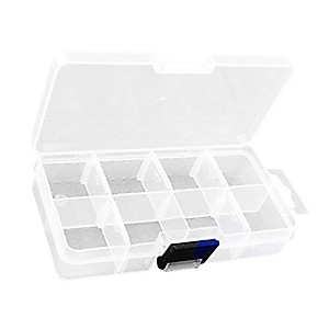 Healifty Plastic Storage Box 8 Grids Container Organizer Divider Grid Compartment with Lid for Jewelry Beads Earring Tool Fishing Hook Lures