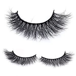 Wleec Beauty 14mm Cat Eye Eyelashes 7 Pairs 3D Wispy Fluffy False Lashes Natural Fake Eyelashes FM48