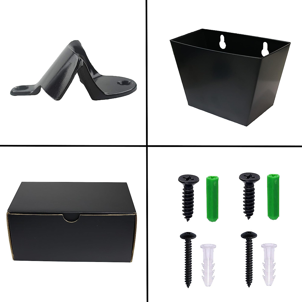 Luwanburg Stainless Wall Mounted Beer Bottle Opener and Cap Catcher Set (Black)