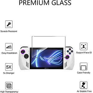 T Tersely [2 Pack Screen Protector Glass for ASUS ROG Ally Handheld 7 inch 2023/ROG Ally X 2024, Premium 9H Tempered Glass Screen Protector for ROG Ally 7 inch