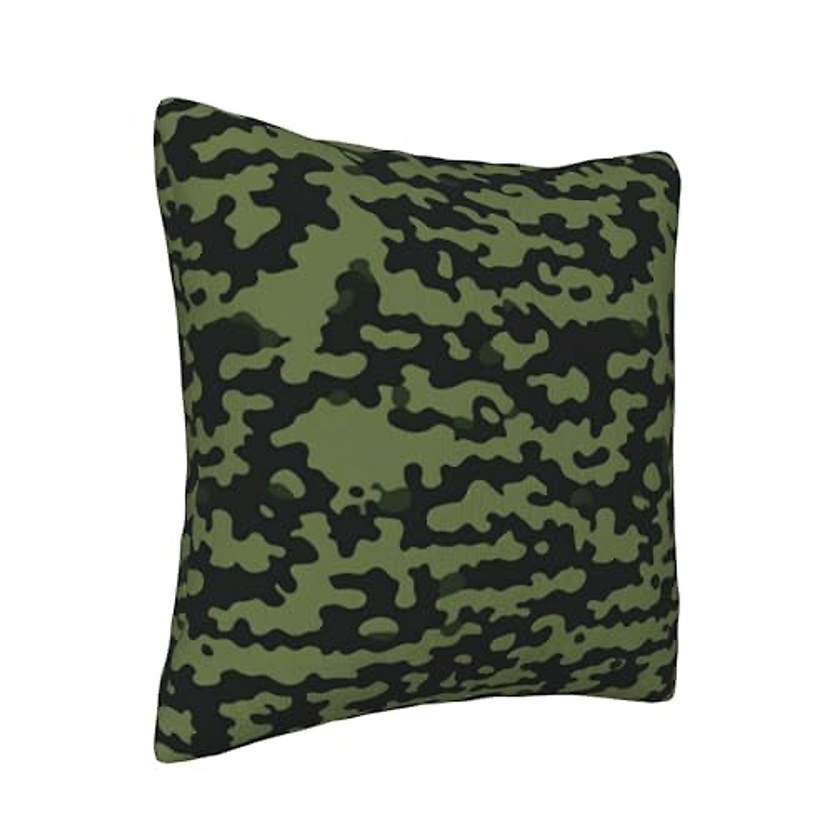 AdaNti Camo Green Print Corduroy Throw Pillow Covers Soft Square Throw Pillow Case Home Decorations for Bed Sofa Living Room 16"x16"
