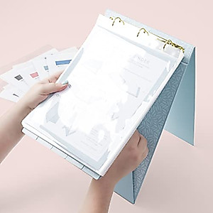 PPP Home Easel 10 Blue Mylar Tabs | Built-in Magnetic Closure | 3 Ring with 30 Heavyweight Sheet Protectors | Hardcover with Matte Lamination Finish | Recipe Book Holder | 10"x14" Size