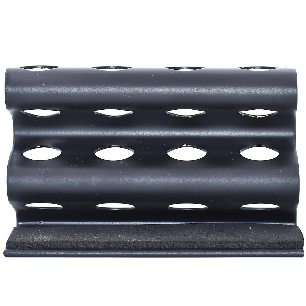 Parker Double Edge Razor Stand – Solid Brass with Black Finish –Holds 4 Razors – Parker Stand with Padded Base – Excellent Storage for Long Handled Double Edge Safety Razors