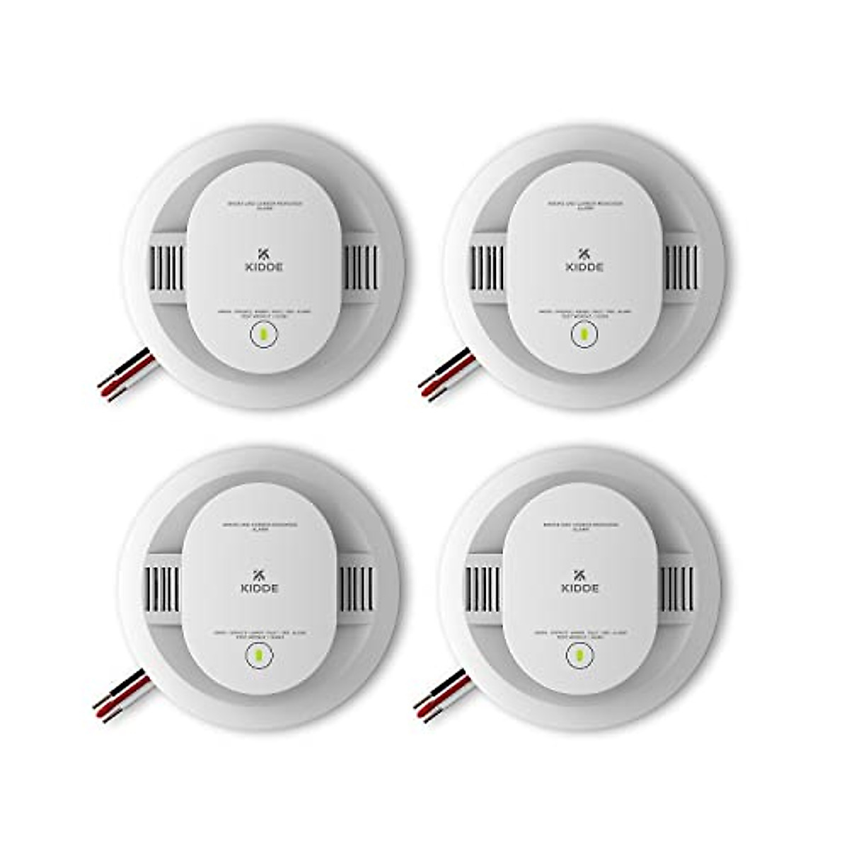 Kidde Hardwired Smoke & Carbon Monoxide Detector, Battery Backup, Interconnectable, LED Warning Light Indicators, 4 Pack & Smoke Detector, Hardwired Smoke Alarm with Battery Backup Included, Pack of 6