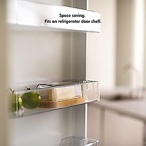 KIVY Glass butter dish with lid for countertop and refrigerator door shelf - Butter Keeper - Butter holder for counter - Butter container for fridge - Covered butter dishes with lid - Butter tray
