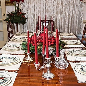 Red Taper Candles - Set of 14 Dripless Candles - 10 inch Tall, 3/4 inch Thick - 7.5 Hour Clean Burning