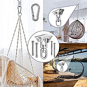 Hammock Hanging Kit, 1100 lb Capacity Heavy Duty 360° Rotate Ultra Durable Hooks for Swing, DQYTJT Hanging Chair Hardware for Ceiling, Yoga, Chair, Multiple Indoor Outdoor Gym