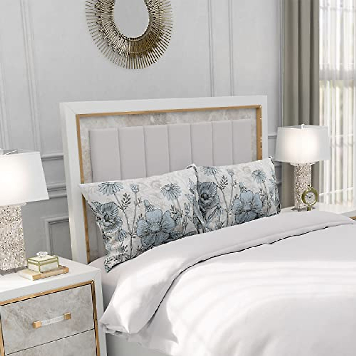 YIYEA King Size Pillow Cases Set of 2, Ultra Soft Double Brushed Microfiber Pillowcases King, Floral Bed Pillow Covers, Fade Resistant, Easy Slip-On (20"x36")