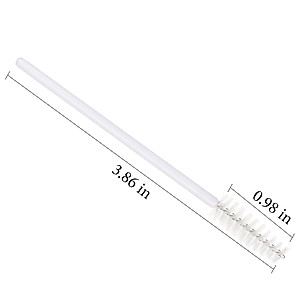 300 Pack Eyelash Mascara Wands Disposable Lash Brushes for Extensions Makeup Brush Applicators Tool Kit, White/White