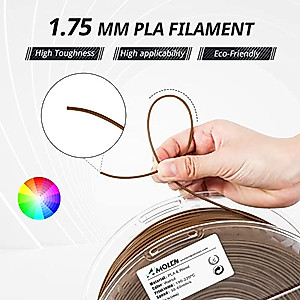 AMOLEN Dark Wood Walnut PLA Filament 1.75mm,Walnut 3D Printer Filament with 30% Real Wood Fiber,Wood Filament,1KG