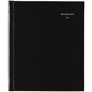AT-A-GLANCE 2023 Monthly Planner, DayMinder, 7" x 8-1/2", Medium, Monthly Tabs, Hardcover, Black (G400H00)