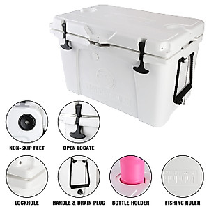 Tahoe Trails 52 Quart Rotomolded Cooler, Hard Cooler Insulated Portable Ice Chest, Suit for BBQ, Camping, Picnic, and Other Outdoor Activities