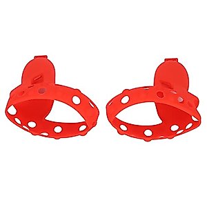 Crisist VR Joystick, VR Controller Handle Silicone Antislip Adjustable Washable Comfortable with Strap for Quest 2(red)