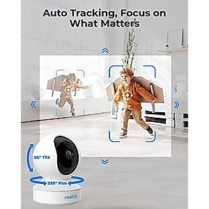 REOLINK Indoor Security Camera, E1 Pro 4MP HD Plug-in WiFi Camera for Home Security, 2.4/5 GHz Wi-Fi, Auto Tracking, Smart Person/Pet Detection, Local Storage, Ideal for Baby Monitor/Pet Camera