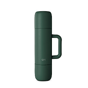 Simple Modern 36oz Insulated Hot Beverage Bottle with 2 Mugs | Travel Coffee Thermos for Hot Drinks | Twist and Pour Top | Commute, Travel, and Picnic Friendly | Roam Collection | Forest