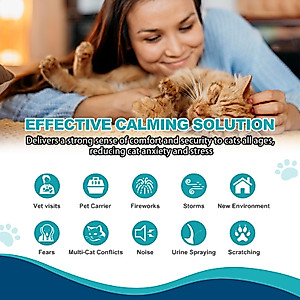 TachengMc Cat Calming Diffuser, Cat Pheromones Calming Diffuser with 1 Diffuser + 2 Refills 48ml, Cat Anxiety Relief Cat Pheromone Diffuser Kit 60 Days, Pheromone Diffuser to Calm Cats