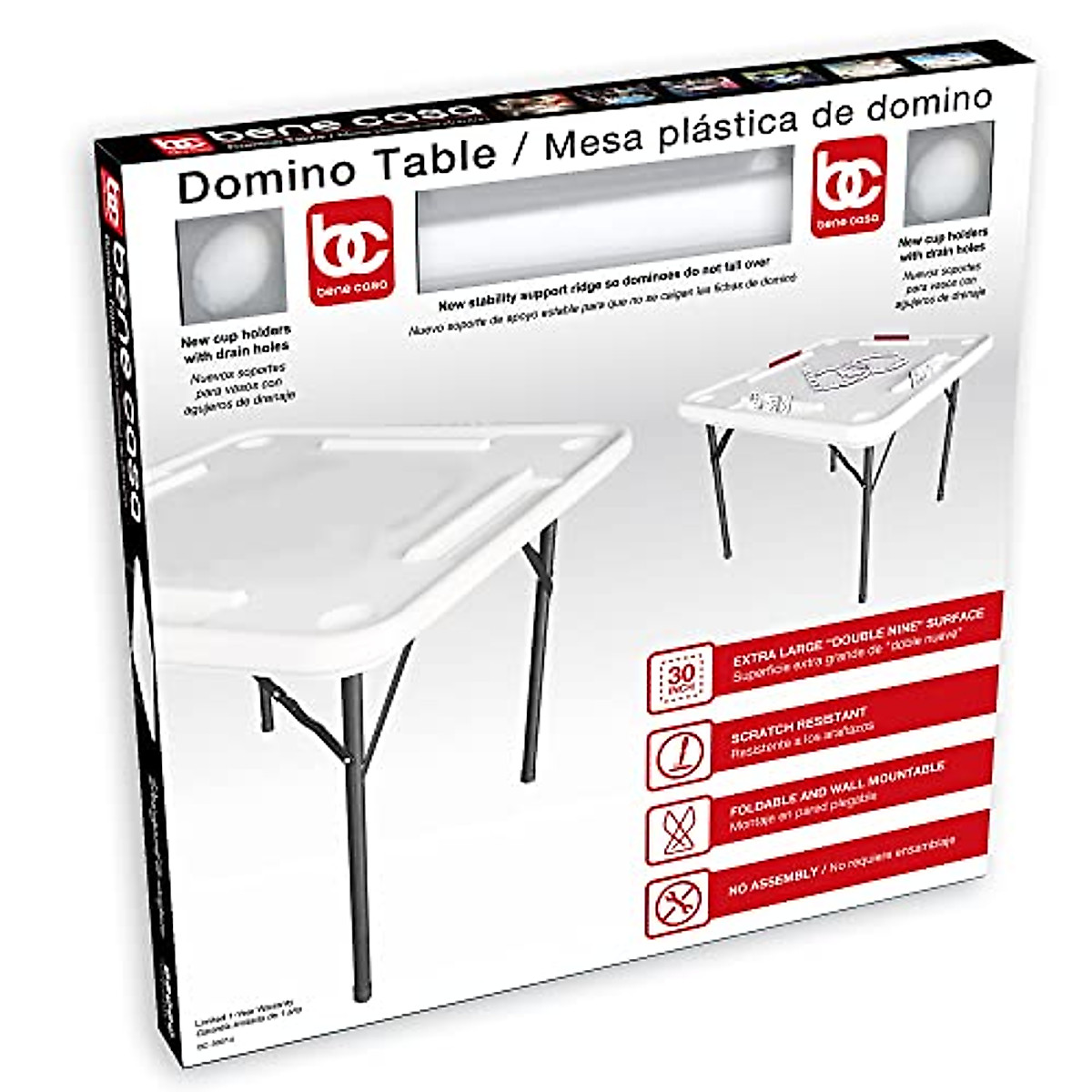 Benecasa Blow Mold Domino Game Table