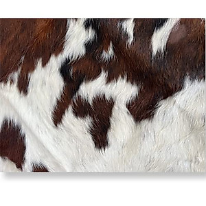 Genuine Cowhides Tricolor White, Brown & Black Rug XL - Premium Cowskin Leather Hide Ideal for Bedroom, Office, and Living Room Approx. 6 X 7ft. 180 cm x 220 cm