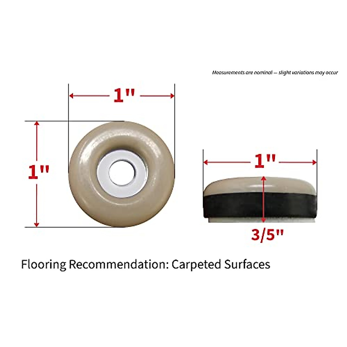 Shepherd Hardware 9471 1-Inch and 1-1/2-Inch Round, Adhesive Slide Glide Furniture Sliders, 20-Count,Tan