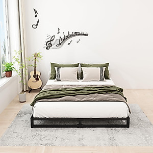 Lutown-Teen 6 Inch Full Size Bed Frame No Box Spring Needed, Heavy Duty Metal Platform Beds with Sturdy Steal Slats for Mattress Foundation, Easy Assembly, Noise Free, Black