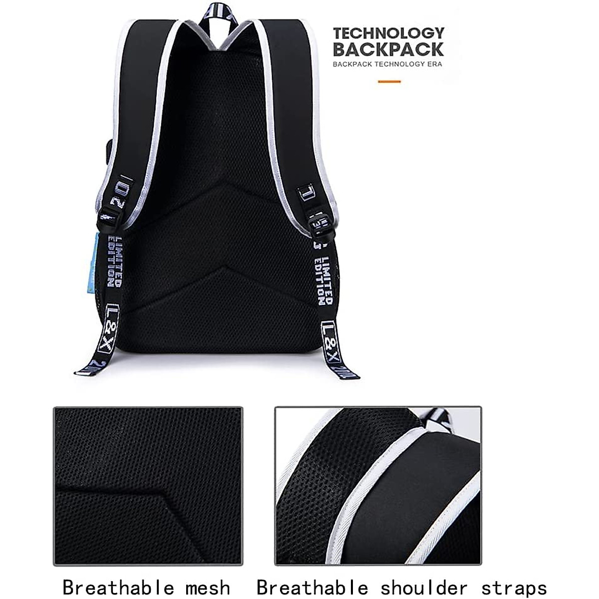 Stylish Computer Backpack with USB Port Business Work for Men/Women Cartoon astronaut Glow at nightPattern (Astronaut Black 1)…