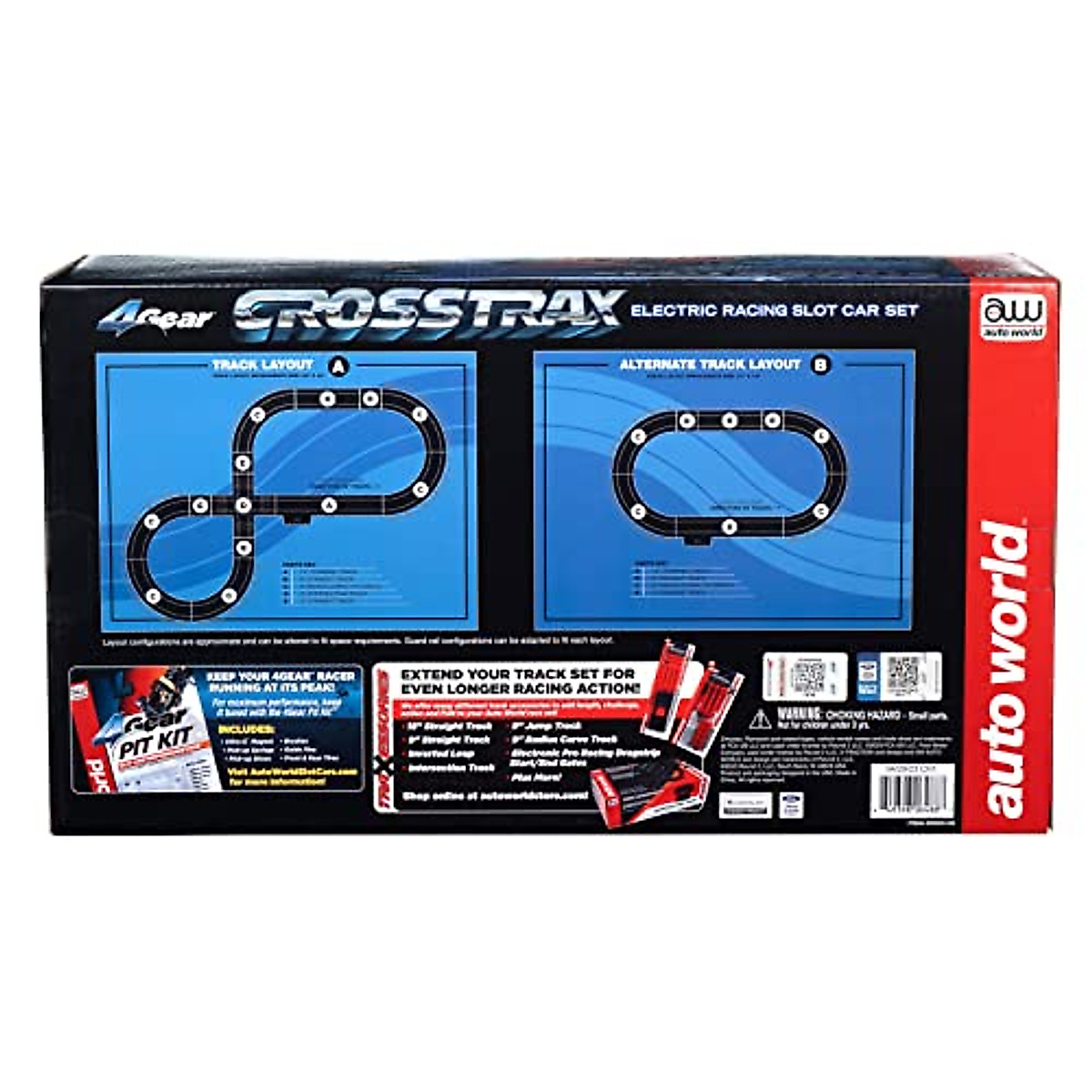Auto World CrossTrax Road Course 9' Slot Car Race Set