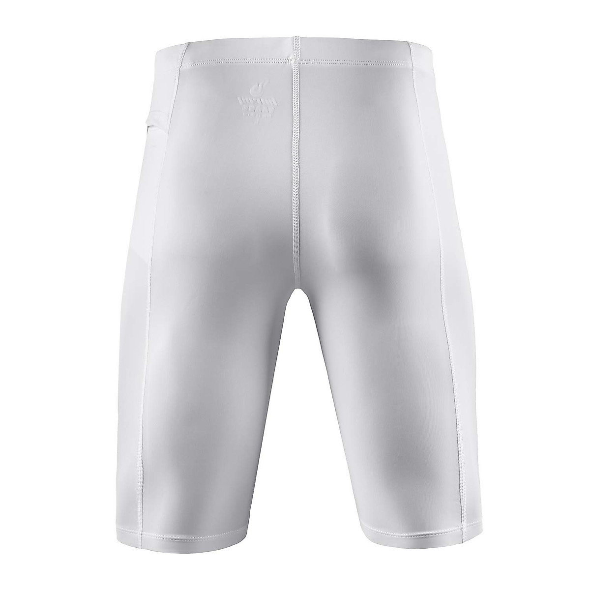 beroy Mens Compression Shorts Training Athletics Workout Tight Sports Base Layer with One Pocket for Phone(White,M)