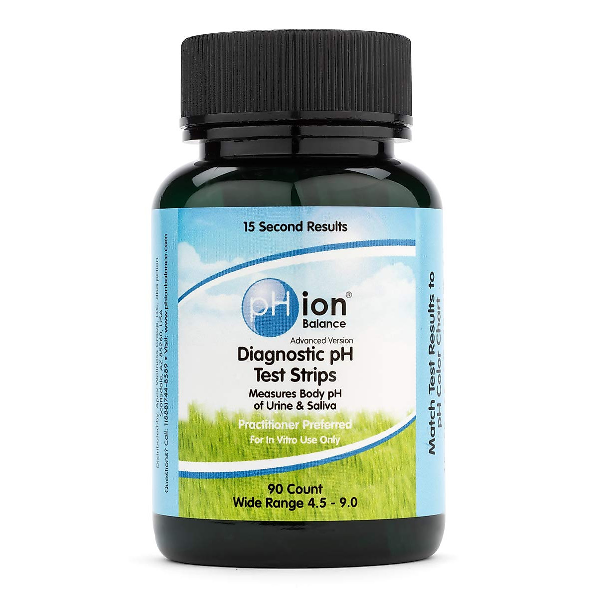 PHion Balance Diagnostic Ph Test Strips, 4.5 - 9.0 ph Range, 90-Count