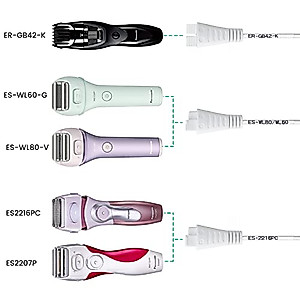 Charger Replacement for Panasonic Shaver ER-GB42-K, ES2216PC, ES-WL80-V Wet Dry Trimmer, 3-in-1 Charging Cord for Women Electric Razor, with Cleaning Brush