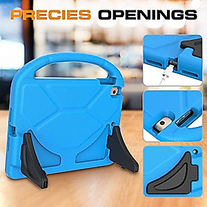 MOXOTEK iPad 6th/5th Generation Case, iPad Air 1/2 Case, iPad Pro 9.7 Case for Kids, Shockproof Protective Cover with Screen Protector for iPad 9.7 inch 6/5 Generation 2018/2017, Blue