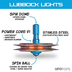 UFO Tops | Metal Spinning Tops | Triangulum Series Collector 3-Pack Set (Psychedelic Steel)