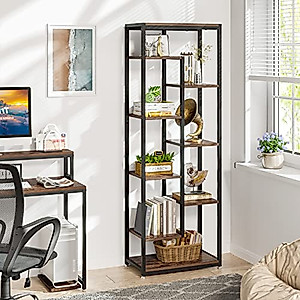 Tribesigns 70.8 Inch Tall Bookshelf, 8-Tier Industrial Open Bookcase, Metal Etagere Bookcase Storage Display Shelf Unit for Living Room Bedroom Home Office (1)