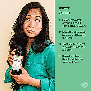 Banyan Botanicals Organic Daily Swish Mint Travel Packets - 12 ct - Ayurvedic Oil Pulling Mouthwash Oil for Oral Health - Coconut Oil Blend for Teeth and Gums