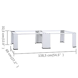 CHARMMA Double Washing Machine Pedestal Base Stand Stacking Kit,Dryers, Refrigerators, Furniture Base Stand,Mini Fridge Raiser Easily Move，White