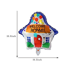 LYST 5PCS Welcome Home Foil Balloons with House Shaped Balloons for Party Decoration Home Decorations