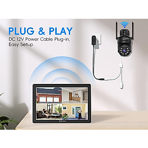 [3K Security Camera Outdoor] Color Night Vision, Wireless PTZ Cameras for Home Auto Tracking, IP66 2-Way Audio,3K WiFi Camera for Indside/Outside Security,Human Detection, 360° View,C102