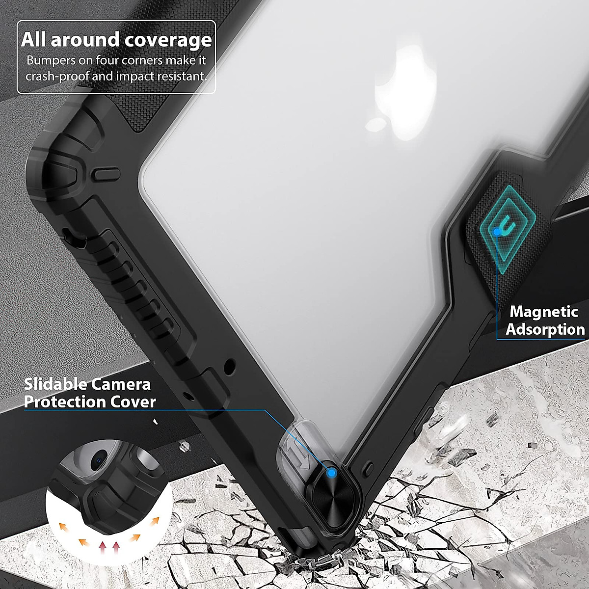 Nillkin Camera Protection iPad Case for iPad 8th & 7th Gen (10.2" Display - 2020 & 2019 Version) (Black)