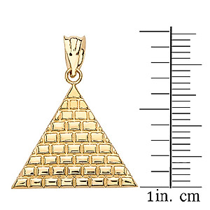 High Polish 14k Gold Ancient Egypt Pyramid Shape Charm Pendant