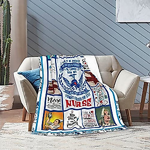 Nurse Blanket Gifts for Nurses Throw Blanket Soft Cozy Warm Fuzzy Fleece Bedroom Decor Blanket Gifts for Girls Woman Adults Couch Sofa Bedding 50"X40"