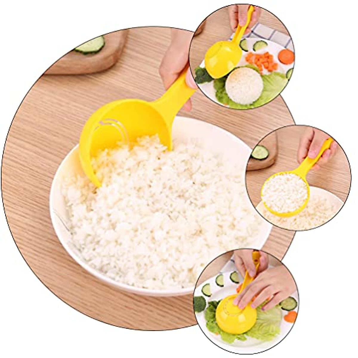 Hemoton 2pcs Plastic Rice Paddle Food Service Spoon Semicircular Rice Shovel Non Stick Rice Scooper Potato Server Spatula for Home Kitchen Restaurant Sushi Making