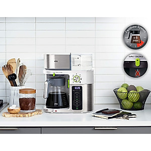 Braun MultiServe Coffee Machine 7 Programmable Brew Sizes / 3 Strengths + Iced Coffee & Hot Water for Tea, Glass Carafe (10-Cup), White, KF9150WH