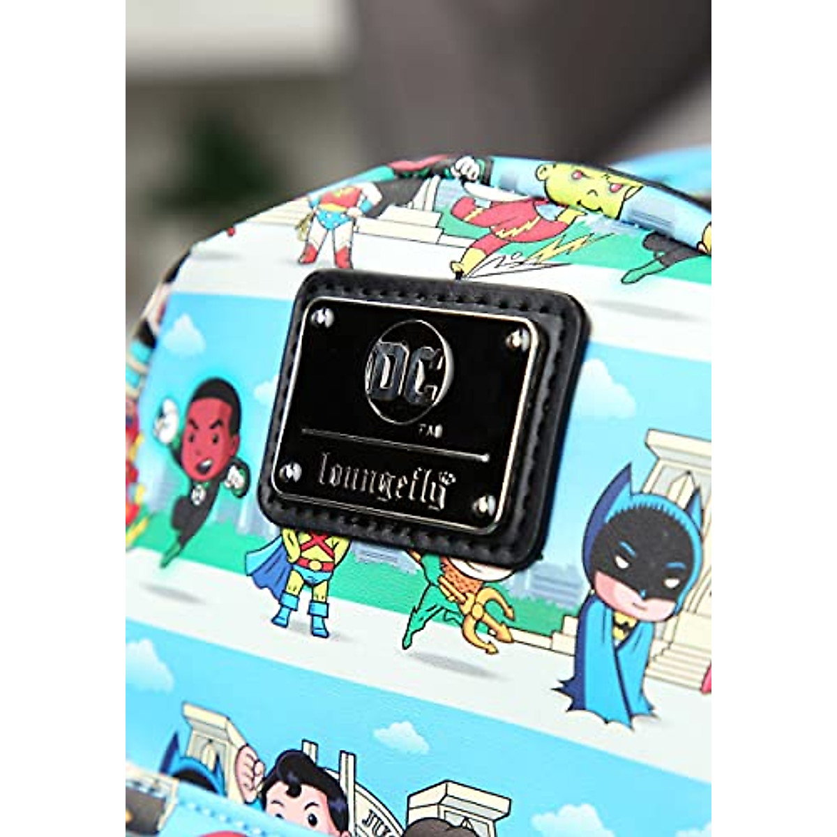 Loungefly DC Comics Superheroes Chibi Lineup Womens Double Strap Shoulder Bag Purse