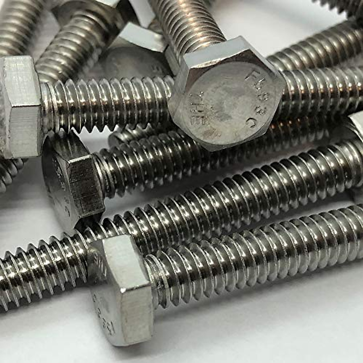 6mm x 35mm - 1.25 Pitch - 304 Stainless Steel Bolt - A2-70, Full Thread, Bright Finish, Machine Thread-Metric Includes Bolts + Nuts + WASHERS (20)