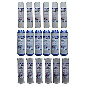 3 Years Supply (18 pcs) Universal Reverse Osmosis RO Replacement Set of 3 filters: Sediment, GAC, CTO Carbon Block