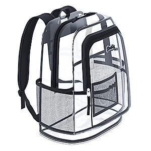 seastig Clear Backpack Heavy Duty TPU Transparent Bag Clear Bag Stadium Approved See Through Backpack for School, Work, College